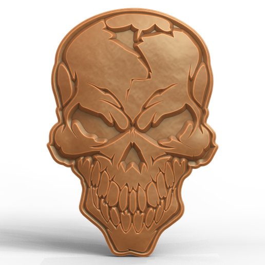 3D file 3D Model STL File for CNC Router Laser & 3D Printer 4132 Skull ...
