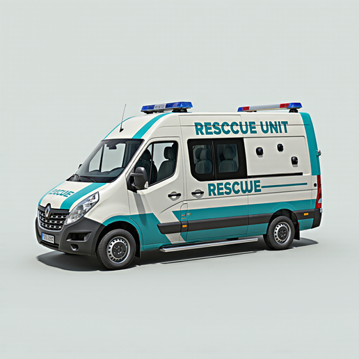 ⛑️ Modern Teal and White Rescue Unit Van・ STL File for 3D printing・Cults