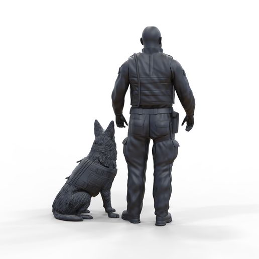 🚓 K9 police officer with dog・ STL File for ・Cults