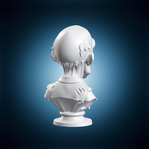 🧟 Cartoon Zombie Character Head Bust Miniature 3D Print Model STL File ...