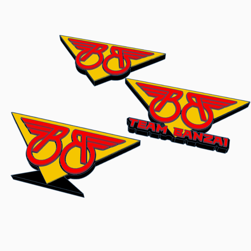 STL file 3x BUCKAROO BANZAI Logo Display by MANIACMANCAVE3D 👾 ・Model to ...
