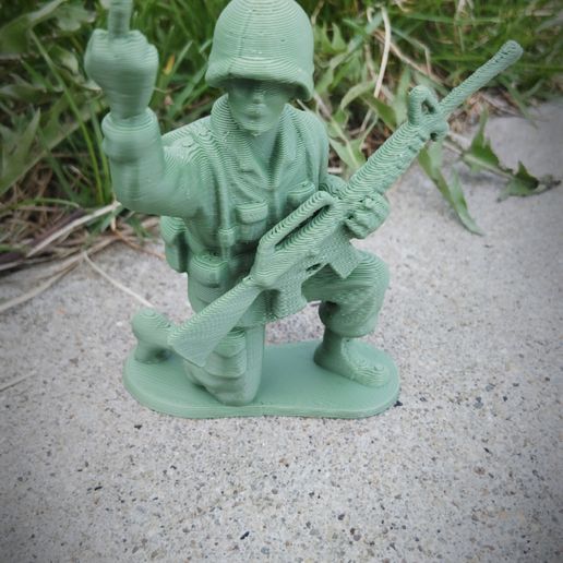 👨 Rude Army Man Kneeling With/ or without Base / Middle finger soldier ...