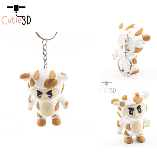 🐄 Llavero Personalizado Labubu En Vaca Articulado Cutie3D - Llavero ...