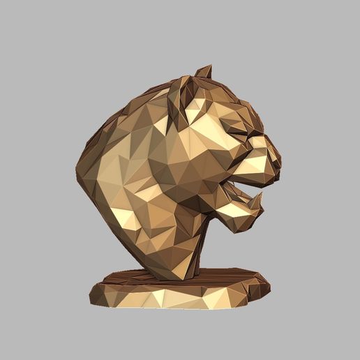 🦁 Lion low-poly head Headphone Stand, Cyborg Headset Stand, Perfect ...