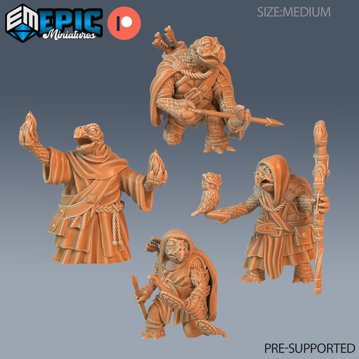 3D file Turtle Folk Tribe Set ‧ DnD Miniature ‧ Tabletop Miniatures ...