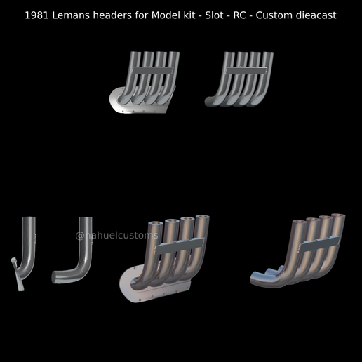 🚗 1981 Lemans headers for Model kit - Slot - RC - Custom dieacast・ STL ...