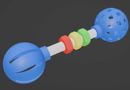 👶 Baby rattle with bell・Free STL File for 3D printing・Cults