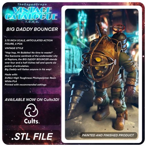 🎮 VINTAGE | Big Daddy Bouncer - BIOSHOCK Action Figure・ 3D File for 3D ...