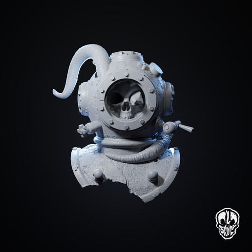 STL file Broken diving helmet custom head 🤿 ・Template to download and ...
