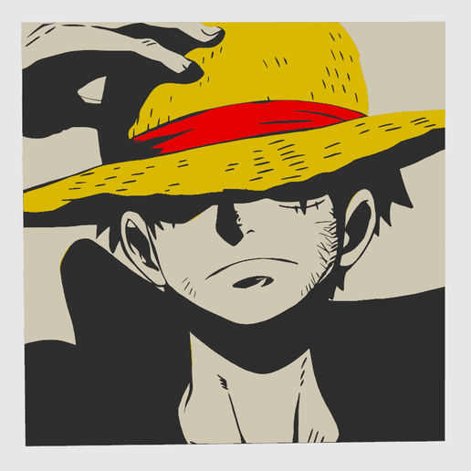 3MF file Monkey D. Luffy Wall Art 🐒 ・3D print design to download・Cults