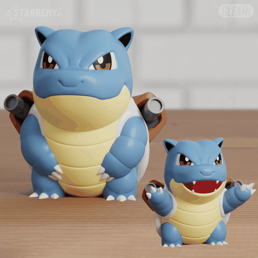 🐉 Blastoise Chibi 2 Models Pokemon Fanart Easy Print・ 3D File for 3D ...