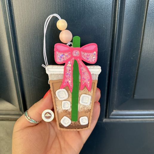 ☕ Iced Coffee with Bow Freshie Mold - 3D Model Mold Box for Silicone ...