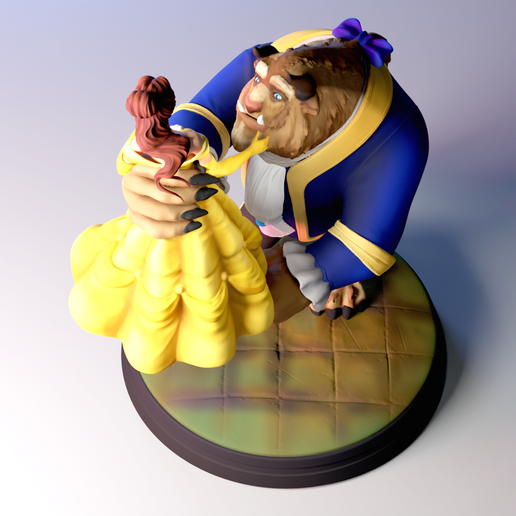 🗿 The Beauty and The Beast stl -Fantasy Tale STL Sculpture・ 3D File for ...
