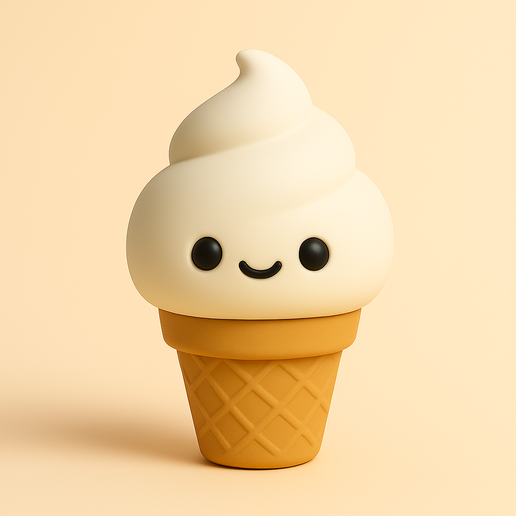 🧊 Cute Ice Cream Cone Figurine・ STL File for 3D printing・Cults