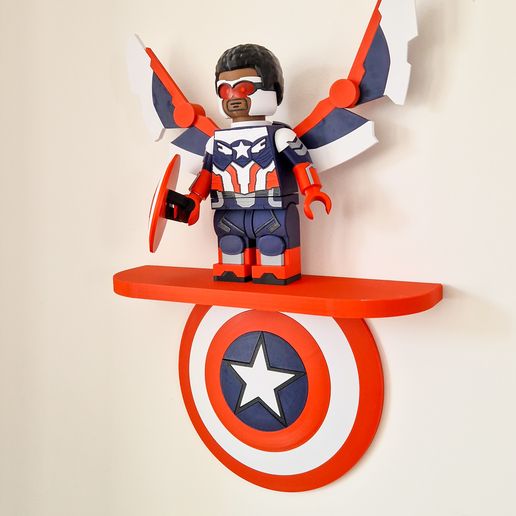 🪞 shelf inspired by Captain America・Archivo 3MF para Impresión 3D・Cults