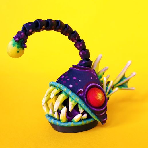🐟 Articulated Angler Fish 🐟 - Colored File Included・ STL File for 3D ...