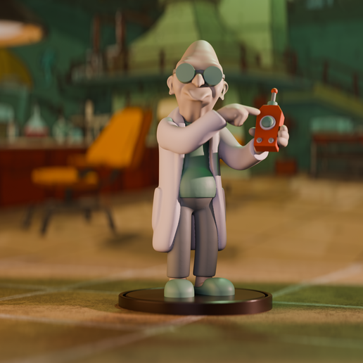 👾 Futurama Professor Hubert Farnsworth Figurine・Бесплатный 3D для 3D ...