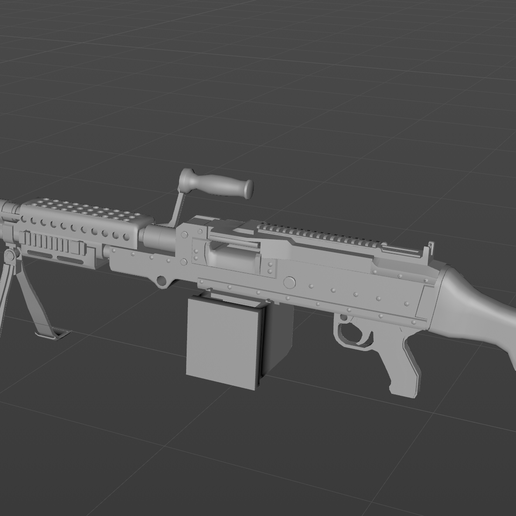 OBJ file American M240B machine gun 3D model material-1 🔫 ・3D printing ...