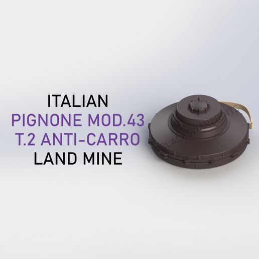 🤌 WW2 Italian Pignone Mod.43 T.2 Anti-Carro Landmine・ 3D File for 3D ...