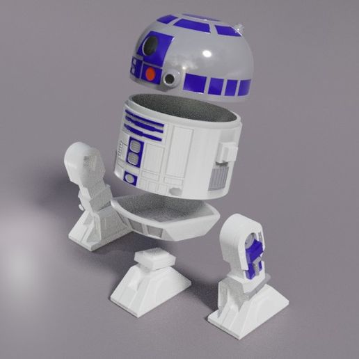 Archivo STL R2D2 Chibi Super Deform Container Star Wars・Modelo para descargar y imprimir en 3D・Cults