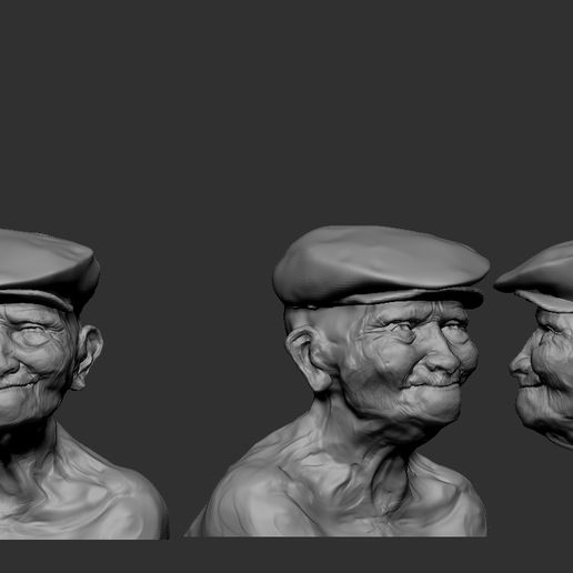 👴 Old Man Bust・ STL File for 3D printing・Cults