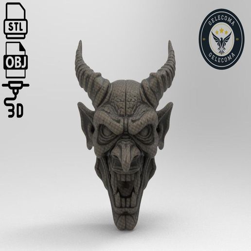 🎨 Demon Mask 3D Print Model・Бесплатный 3D для 3D-печать・Cults