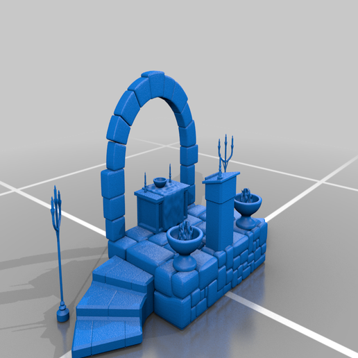 🚪 Altar with a secret door・Free 3D File for ・Cults