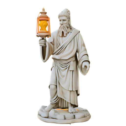 🏮 Philosopher with Lantern・ STL File for 3D printing・Cults