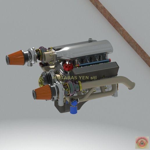 🚙 FORD 427 TURBO - ENGINE・ STL File for 3D printing・Cults