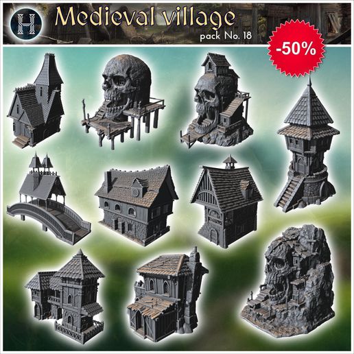 👴 Medieval village pack No. 18 - Medieval Gothic Feudal Old Archaic ...