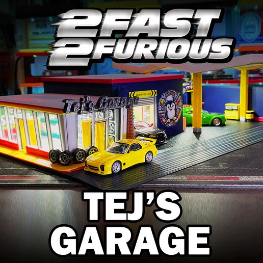 🥵 2 Fast 2 Furious Tej's Garage (For Hot Wheels & 1/64 Scale Cars)・Free ...