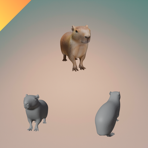 👾 Capybara Animal 3D Model STL – Realistic Capybara Figurine for 3D ...