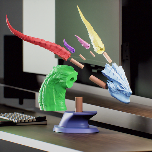 🐉 Dragon Bust - Print by Parts - Dragon Bust to print by parts -・ STL ...