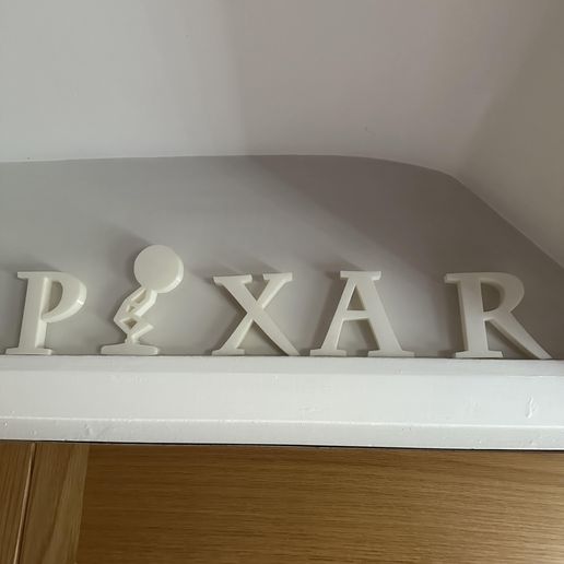 🔦 PIXAR Text Logo + Luxo Lamp・ STL File for ・Cults