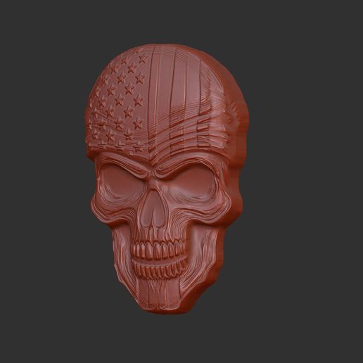 💀 Patriotic Skull 3D Model for CNC and 3D Printing・ STL File for 3D ...