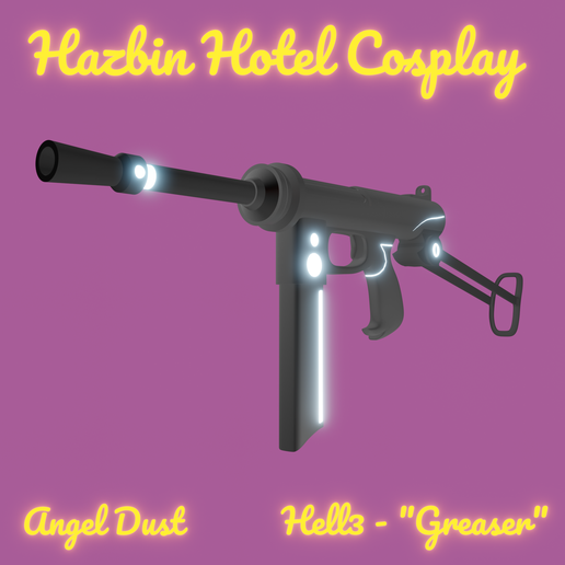 Archivo STL Angel Dust Gun - Greaser - Hazbin Hotel Cosplay 👼 ・Plan ...