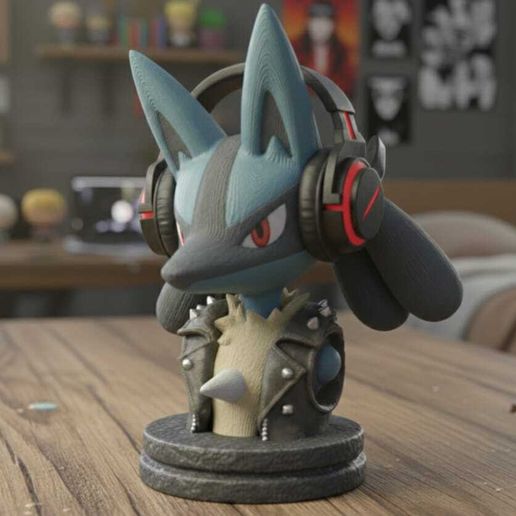 🐉 Lucario Rockstar Pokemon・ STL File for 3D printing・Cults