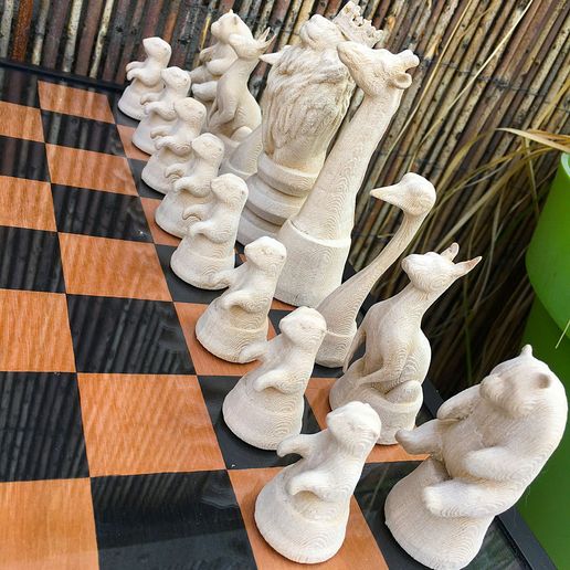 ♟️ chess game wild animals. chess animal game・ STL File for 3D printing ...