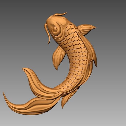 🐠 Koi Fish CNC・ STL File for 3D printing and CNC machining - Laser ...