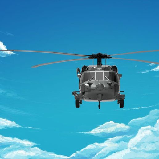 🦅 Sikorsky UH-60 Black Hawk・ OBJ File for 3D printing・Cults