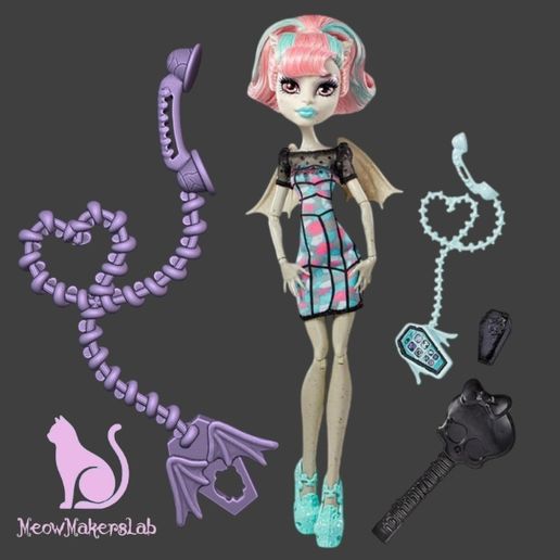 📞 Rochelle Goyle, Ghoul Chat, Telephone, Monster High.・ 3D File for 3D ...