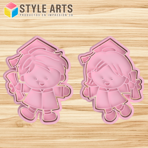 STL file Graduation boy graduation girl cookie cutter - Cookies 🎓 ・3D ...