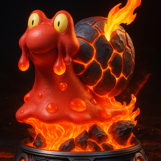 🐉 "Lava Core" - Magcargo Molten Surge GK Diorama Modèle 3D・Fichier STL ...