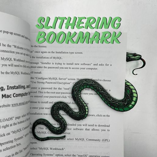 🔖 Slithering Bookmark・Free STL File for 3D printing・Cults