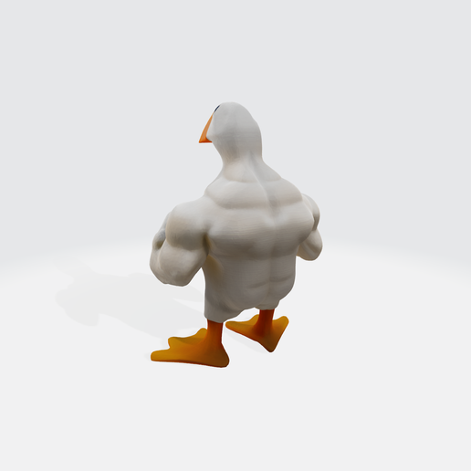 🦆 Muscle goose statue・ STL File for 3D printing・Cults
