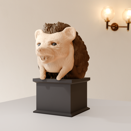 STL file hedgehog bust smiling stl 🦔 ・3D printer model to download・Cults