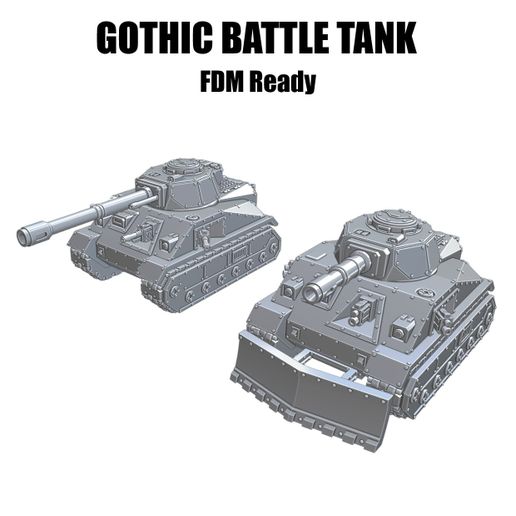 🪖 Gothic Battle Tank・ 3D File for 3D printing・Cults