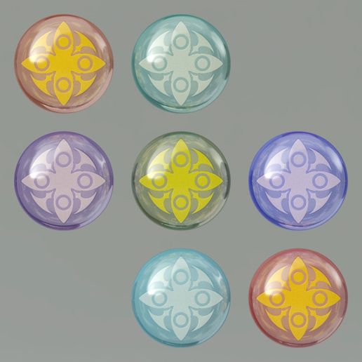 3D file Genshin Impact Fatui insignia Delusion gem ONLY. Video game ...