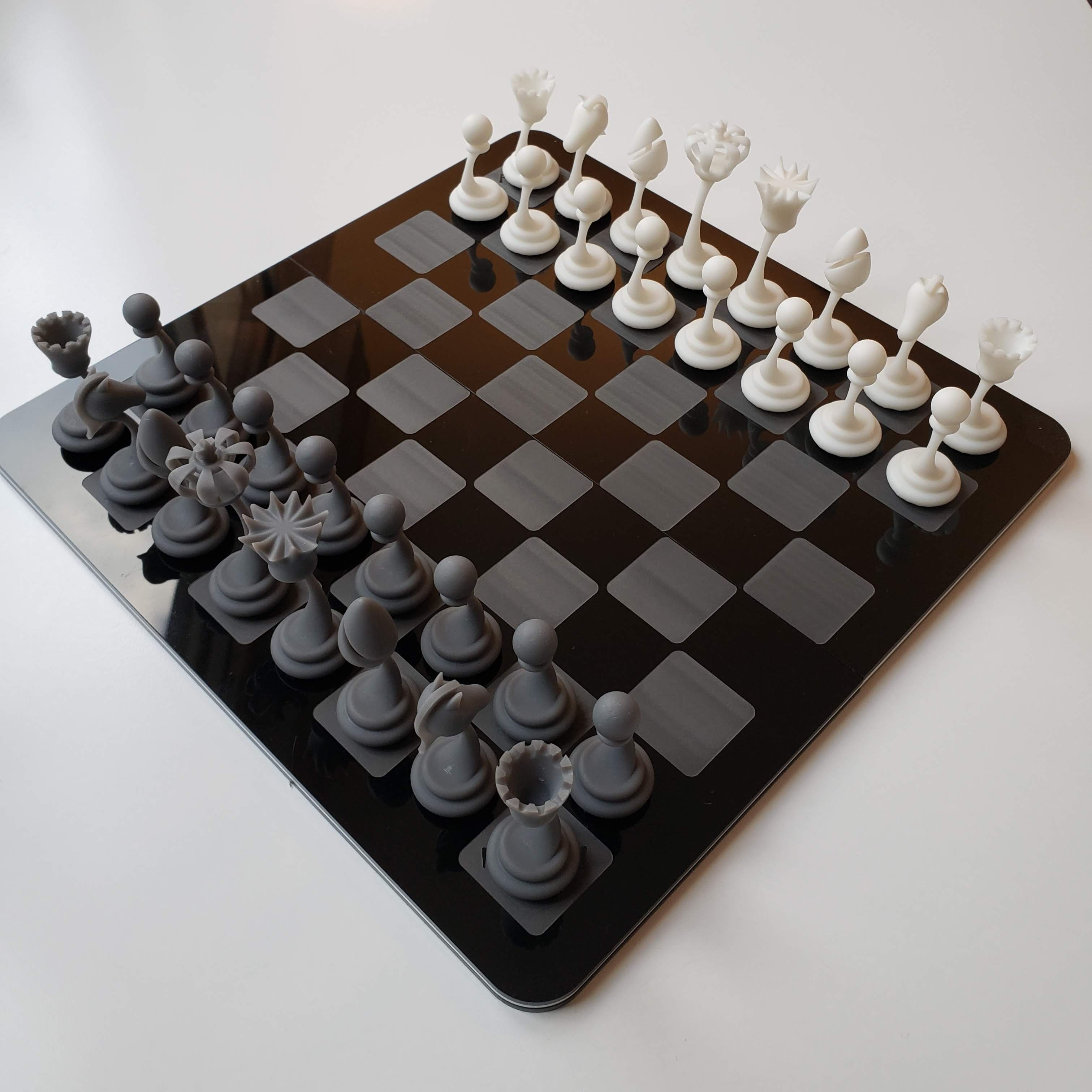 STL file Modern Chess Set (high-res, SLA, whole set)・Template to ...
