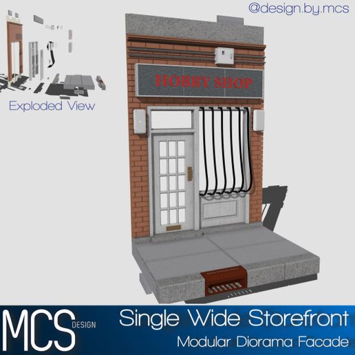 🏙️ Hobby Shop Storefront Facade Modular Diorama with options・ STL File ...
